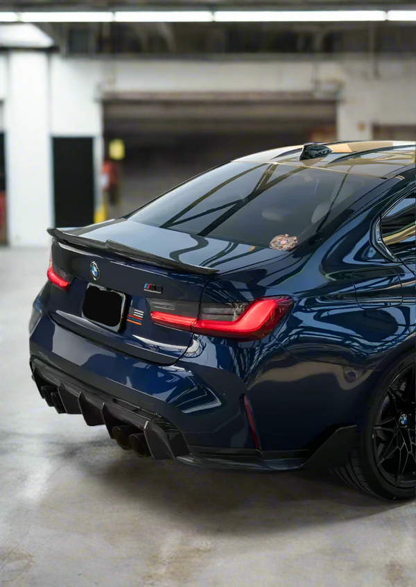 PSM Style High Kick Carbon Fiber Trunk Spoiler for BMW G80 M3 & G20 3 ...